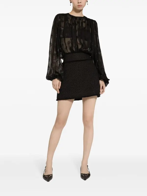 Dolce & Gabbana Dna Bouclé Mini Skirt - Black