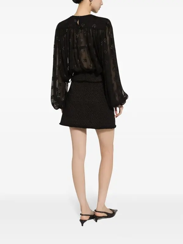 Dolce & Gabbana Dna Bouclé Mini Skirt - Black
