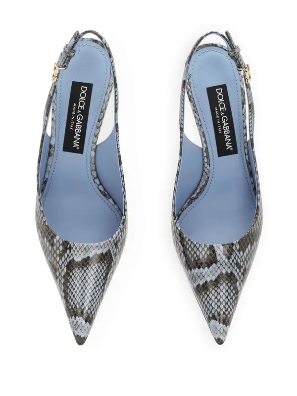 Dolce & Gabbana Dna 90mm Snakeskin-effect Slingback Pumps