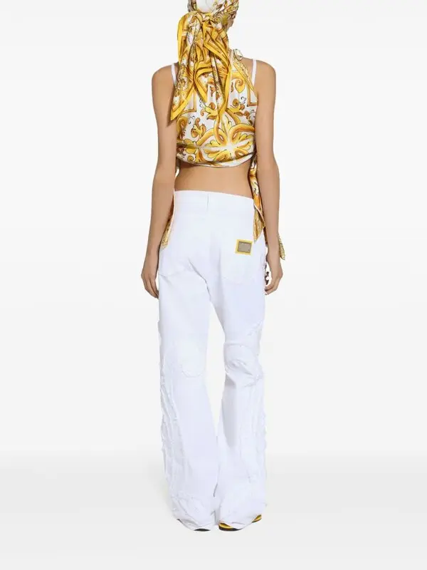 Dolce & Gabbana Logo-patch Boyfriend Jeans - White