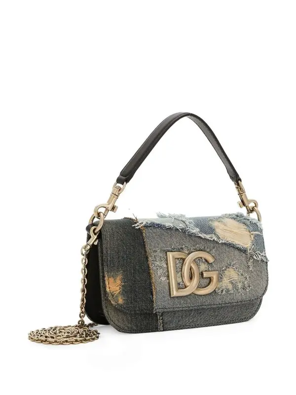 Dolce & Gabbana Logo Plaque Patchwork Denim Cross Body Bag