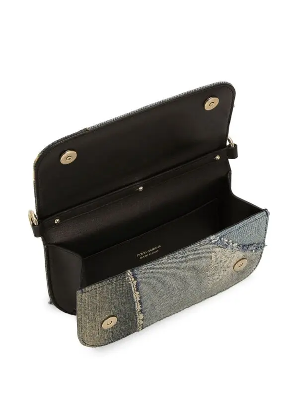 Dolce & Gabbana Logo Plaque Patchwork Denim Cross Body Bag