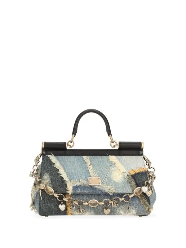 Dolce & Gabbana Sicily Denim Patchwork Crossbody Bag