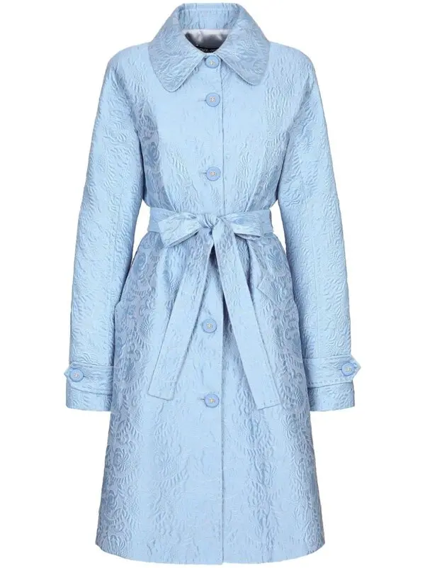 Dolce & Gabbana Dna Single-breasted Brocade Coat - Blue