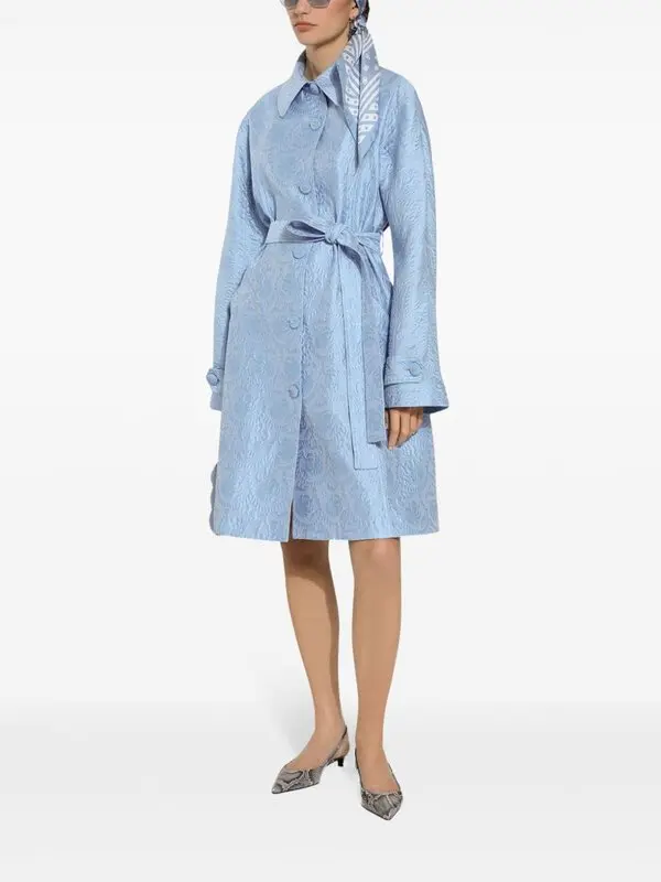 Dolce & Gabbana Dna Single-breasted Brocade Coat - Blue