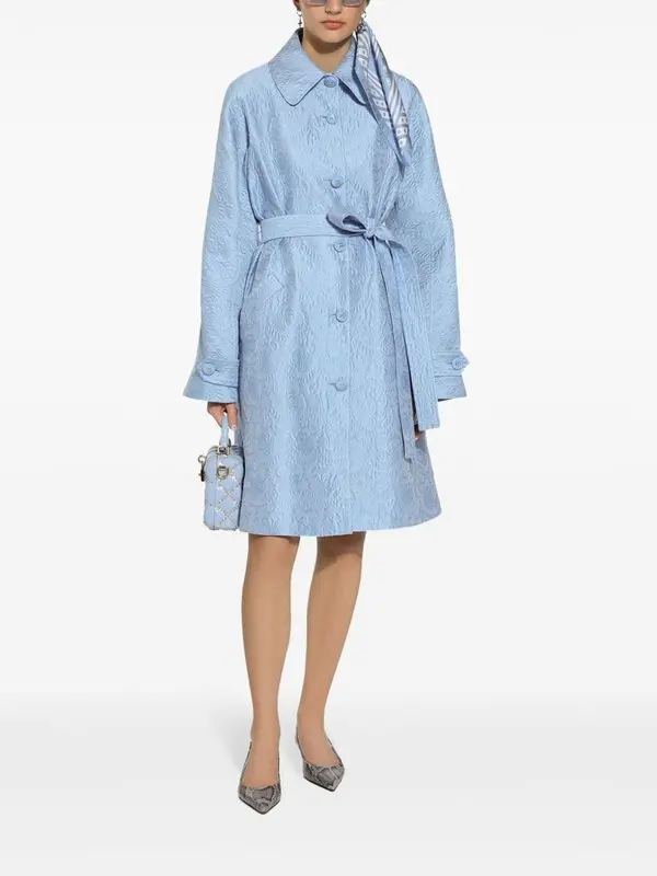 Dolce & Gabbana Dna Single-breasted Brocade Coat - Blue