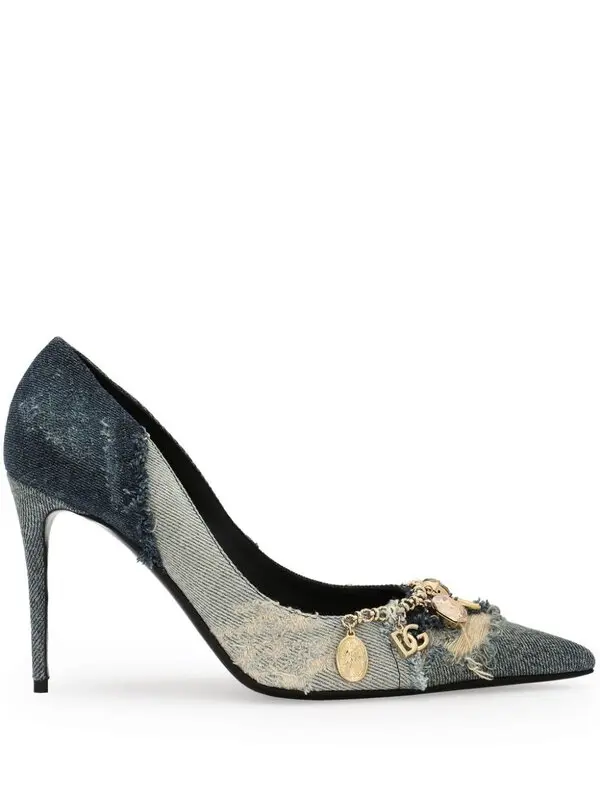 Dolce & Gabbana Charm-embellished Denim Pumps