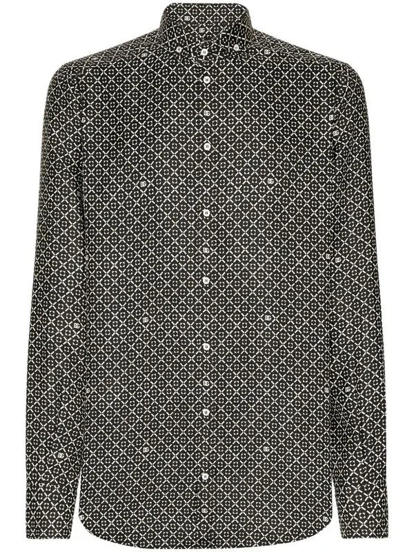 Dolce & Gabbana Geometric-print Silk Shirt