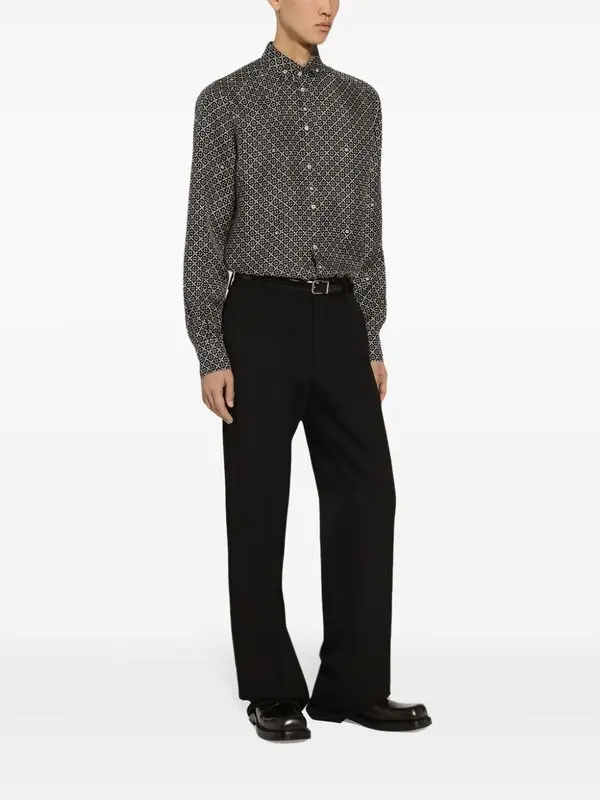 Dolce & Gabbana Geometric-print Silk Shirt