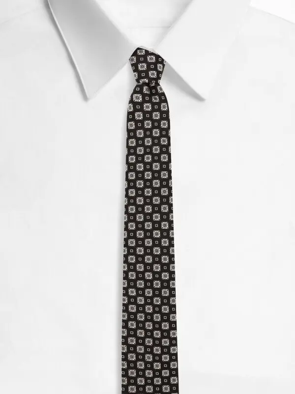 Dolce & Gabbana Geometric Print Neck Tie - Black