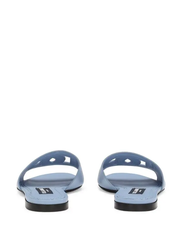 Dolce & Gabbana Dna Dg Logo Leather Sandals - Blue