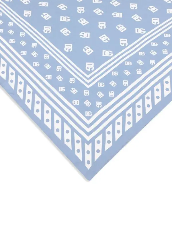 Dolce & Gabbana Dna Logo-print Silk Scarf - Blue