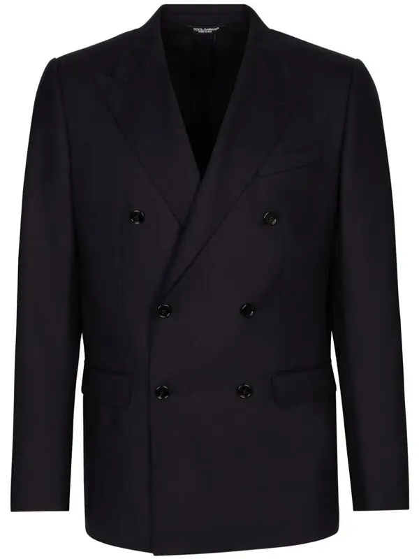Dolce & Gabbana Double-breasted Wool Jacket - Blue