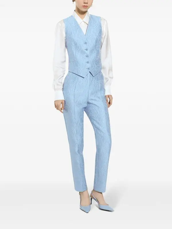 Dolce & Gabbana Dna Jacquard Tailored Trousers - Blue