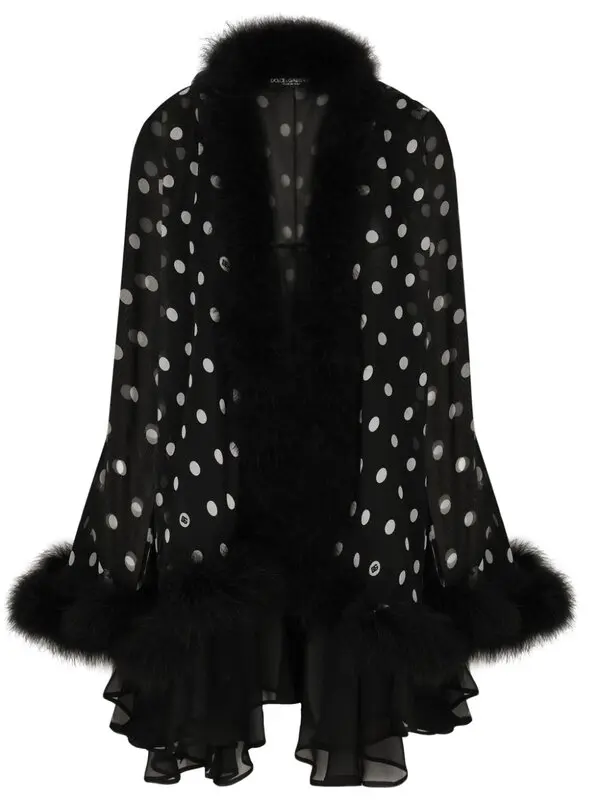 Dolce & Gabbana Polka-dot Silk Cape