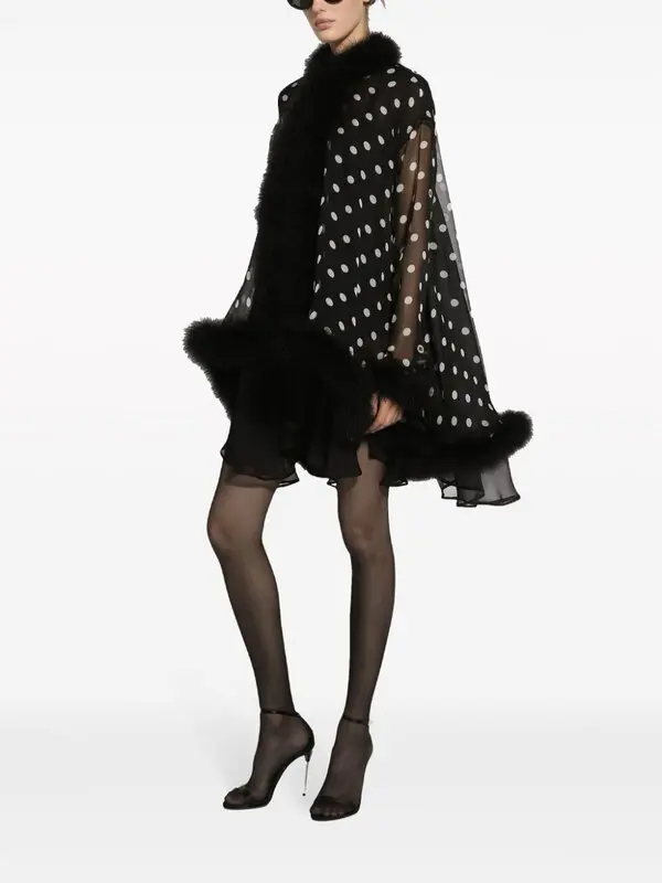 Dolce & Gabbana Polka-dot Silk Cape