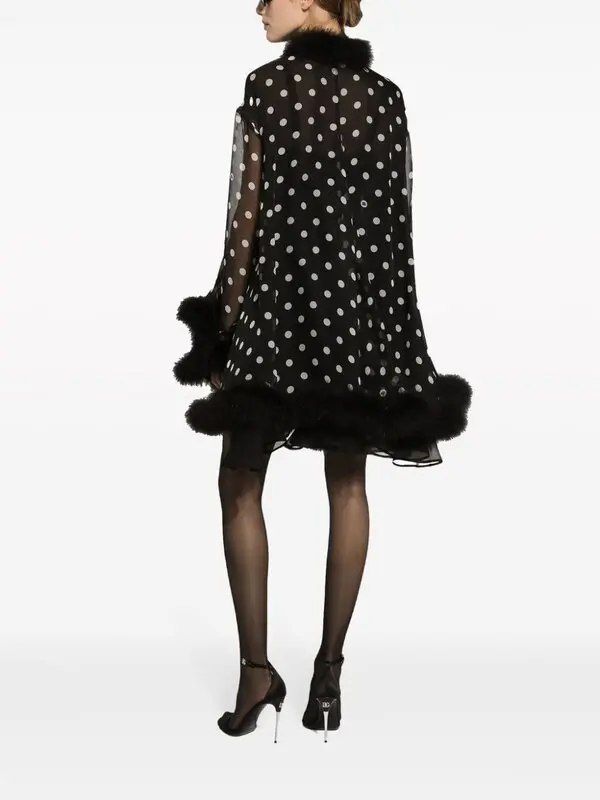Dolce & Gabbana Polka-dot Silk Cape
