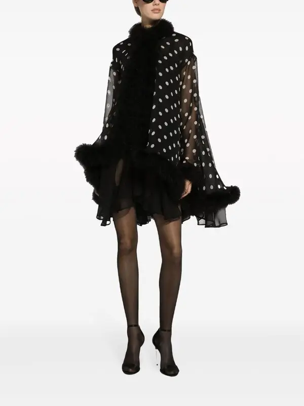 Dolce & Gabbana Polka-dot Silk Cape