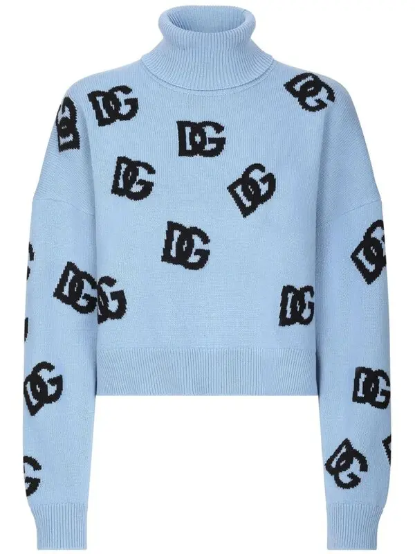 Dolce & Gabbana Dna Logo Embroidered Sweater - Blue