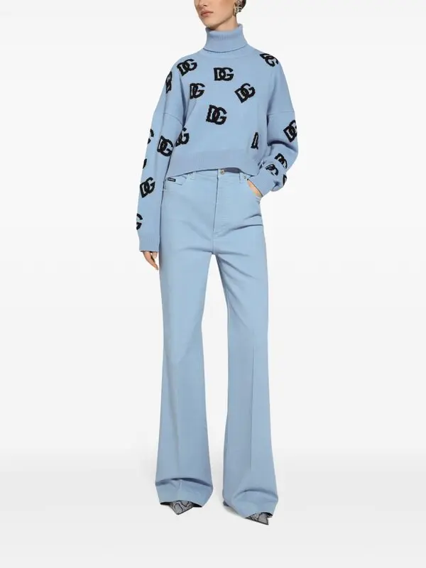 Dolce & Gabbana Dna Logo Embroidered Sweater - Blue