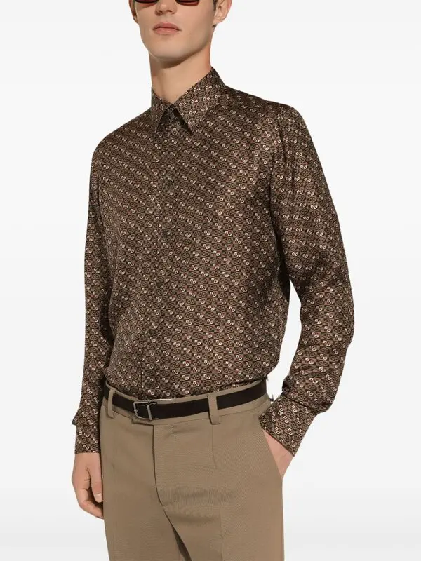 Dolce & Gabbana Geometric-print Silk Shirt