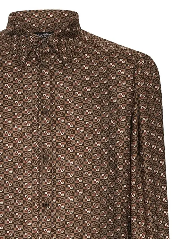 Dolce & Gabbana Geometric-print Silk Shirt