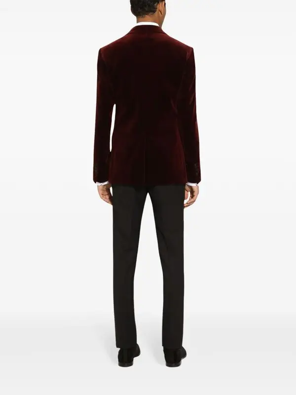 Dolce & Gabbana Single-breasted Velvet Blazer - Red