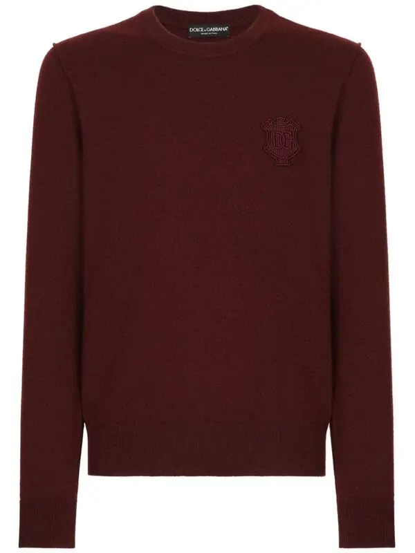 Dolce & Gabbana Logo-patch Cashmere Jumper - Red
