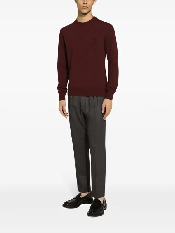Dolce & Gabbana Logo-patch Cashmere Jumper - Red