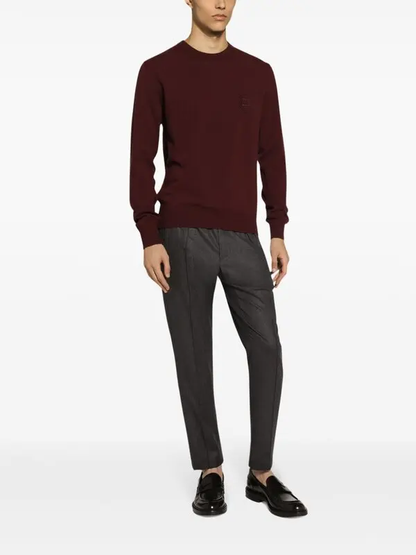 Dolce & Gabbana Logo-patch Cashmere Jumper - Red