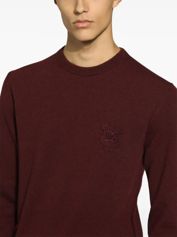 Dolce & Gabbana Logo-patch Cashmere Jumper - Red