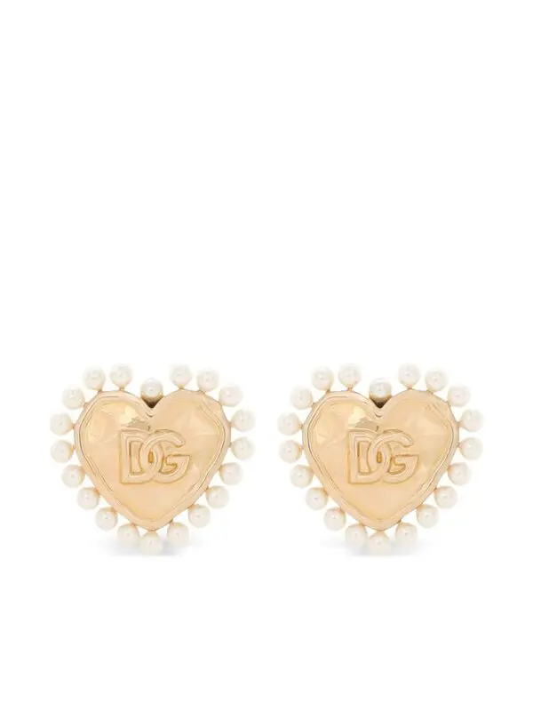Dolce & Gabbana Dg-logo Clip-on Earrings - Gold