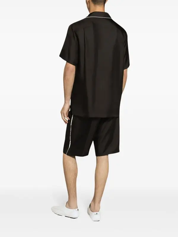 Dolce & Gabbana Embroidered Silk Track Shorts