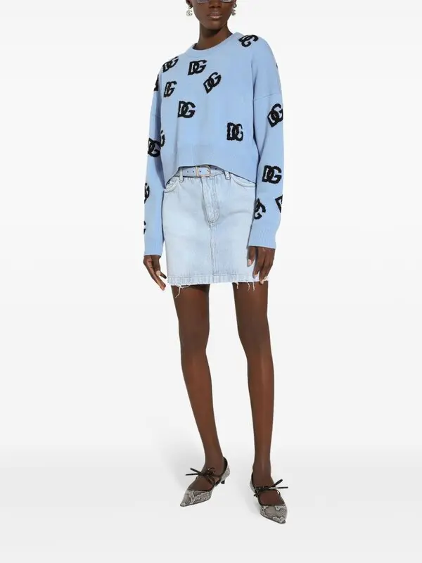Dolce & Gabbana Dna Logo Embroidered Sweater - Blue