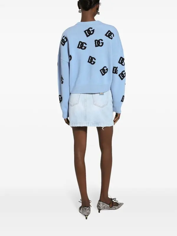 Dolce & Gabbana Dna Logo Embroidered Sweater - Blue