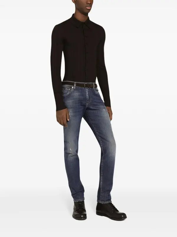 パンツ DOLCE&GABBANA - Distressed Skinny Denim Dolce & Gabbana Distressed-Effect Skinny Jeans - Blue | Editorialist