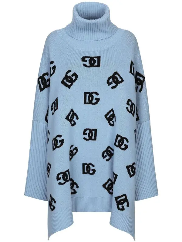 Dolce & Gabbana Logo Embroidered Virgin Wool Coat