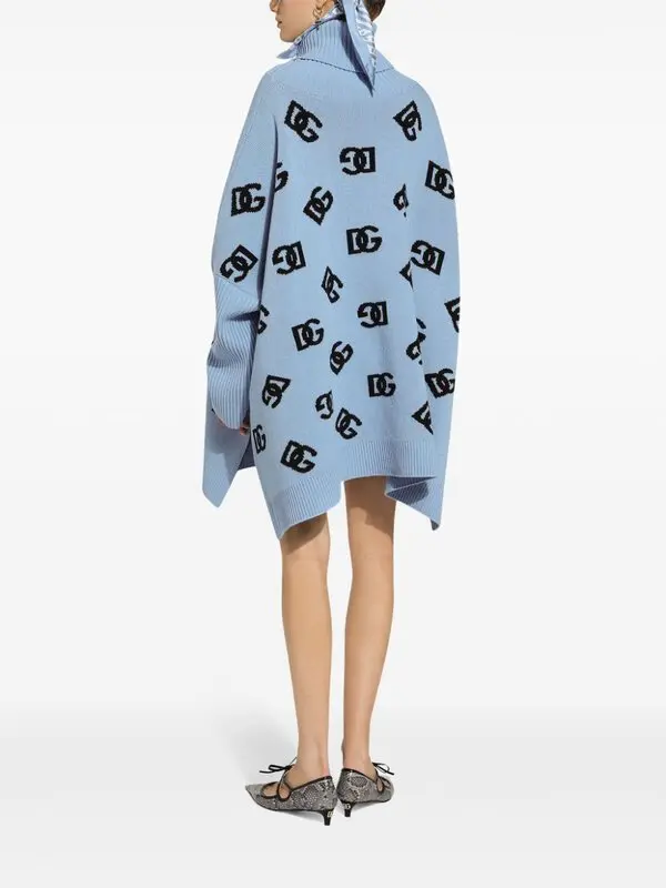 Dolce & Gabbana Logo Embroidered Virgin Wool Coat