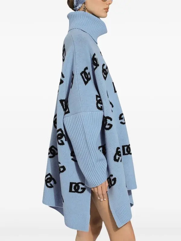 Dolce & Gabbana Logo Embroidered Virgin Wool Coat