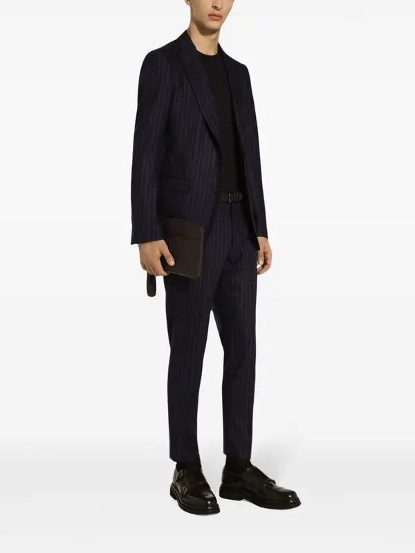 Dolce & Gabbana Striped Tailored Trousers - Black
