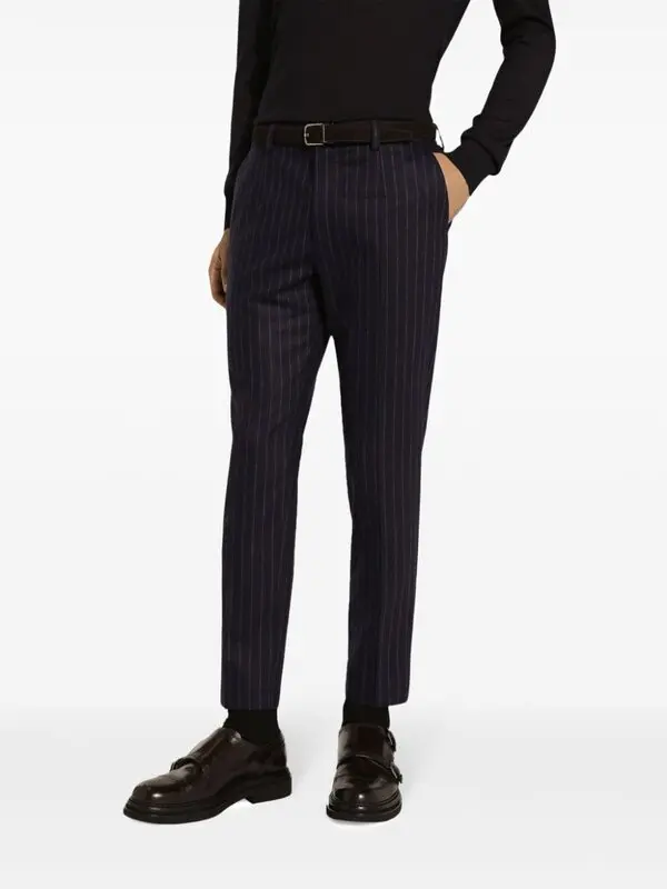 Dolce & Gabbana Striped Tailored Trousers - Black