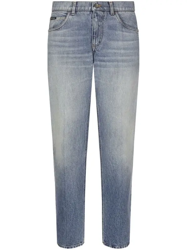 Dolce & Gabbana Straight-leg Stonewashed Jeans - Blue