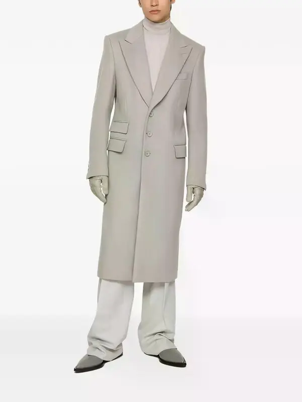 Dolce & Gabbana Single-breasted Cashmere Coat - Blue