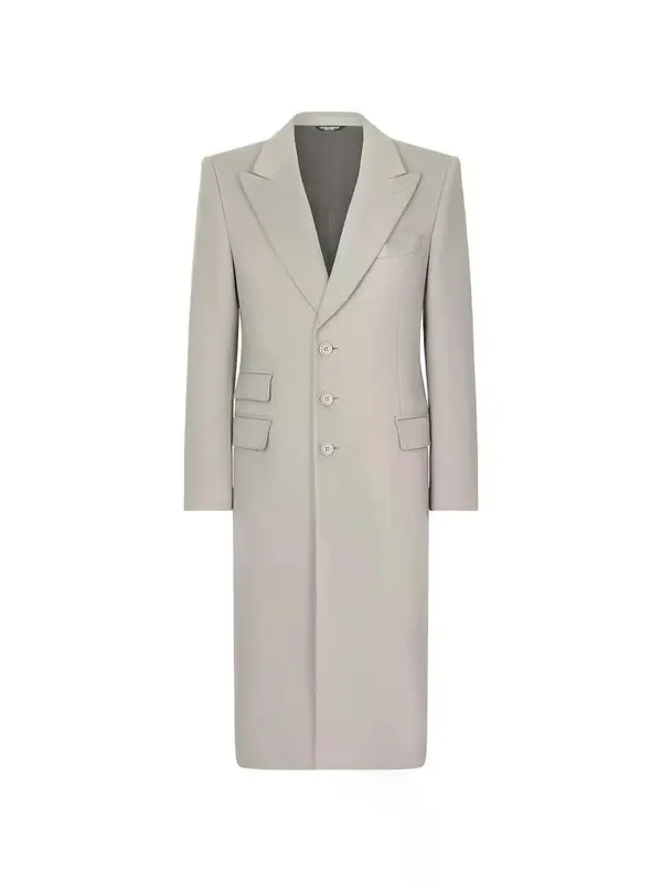Dolce & Gabbana Single-breasted Cashmere Coat - Blue
