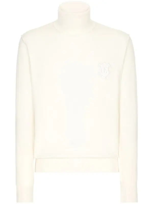 Dolce & Gabbana Roll-neck Wool Jumper - Neutrals