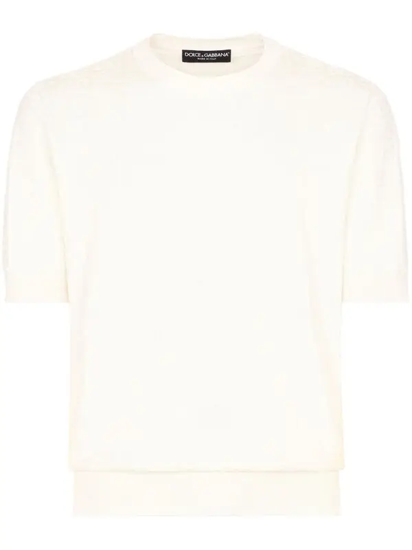 Dolce & Gabbana Dg-logo Silk Sweater - White