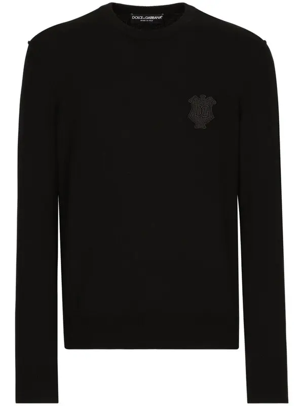 Dolce & Gabbana Logo-patch Cashmere Jumper - Black