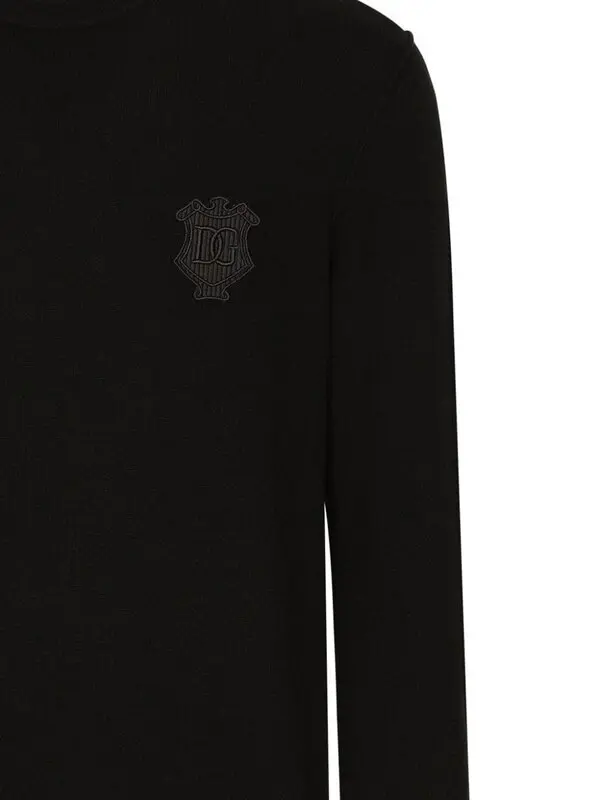 Dolce & Gabbana Logo-patch Cashmere Jumper - Black