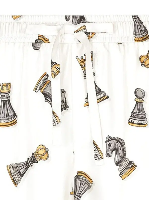 Dolce & Gabbana Chess-print Lounge Trousers - White
