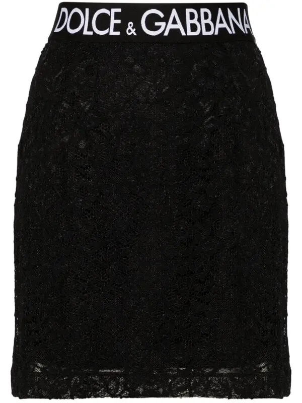 Dolce & Gabbana Floral-lace Mini Skirt